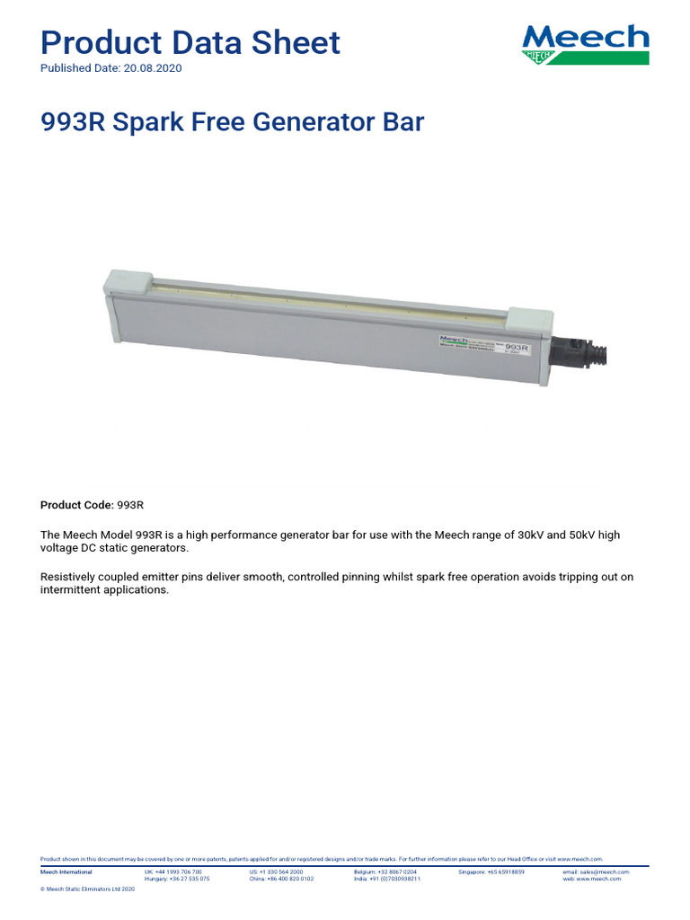 Meech - 993R Spark Free Generator Bar | PDF | Electrical Engineering ...