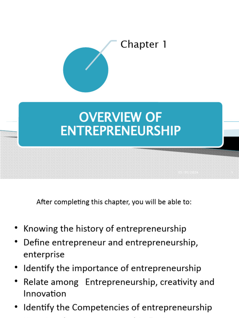 CH 1 Entrep | PDF | Entrepreneurship | Innovation