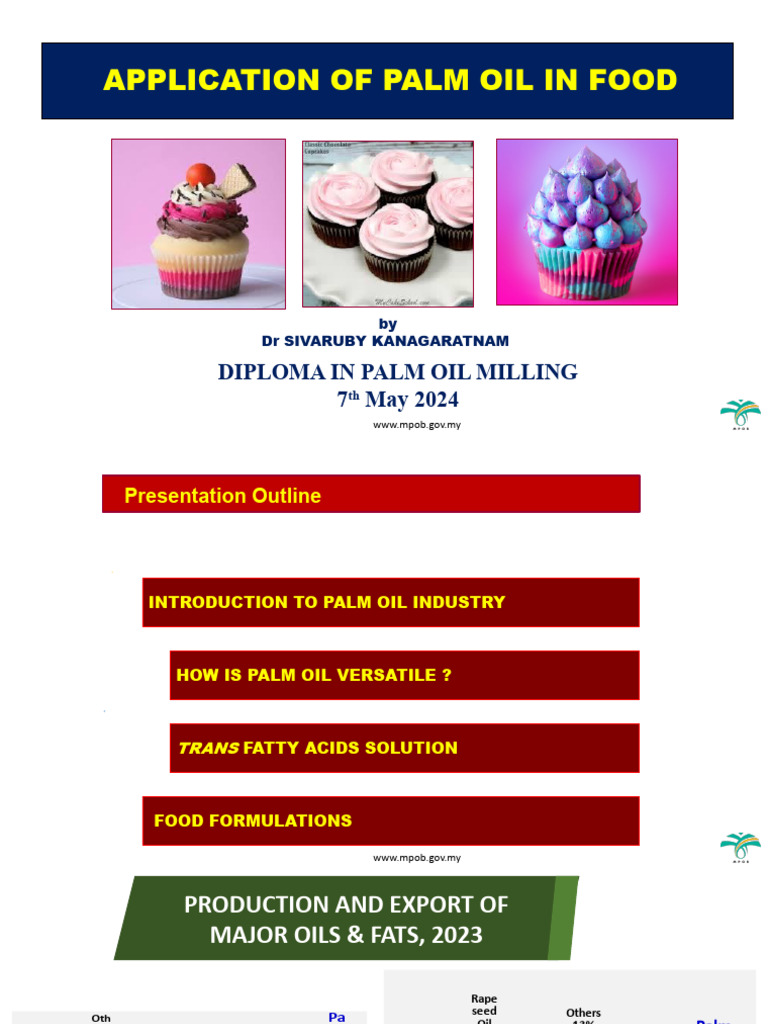 Application of Palm Oil in Food | PDF | Palm Oil | Trans Fat
