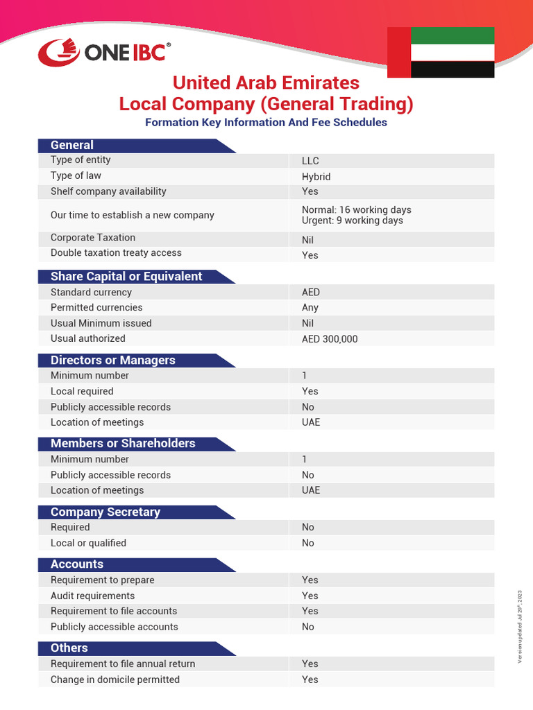 UAE LLC Formation Guide and Fees | PDF | Fee | United Arab Emirates