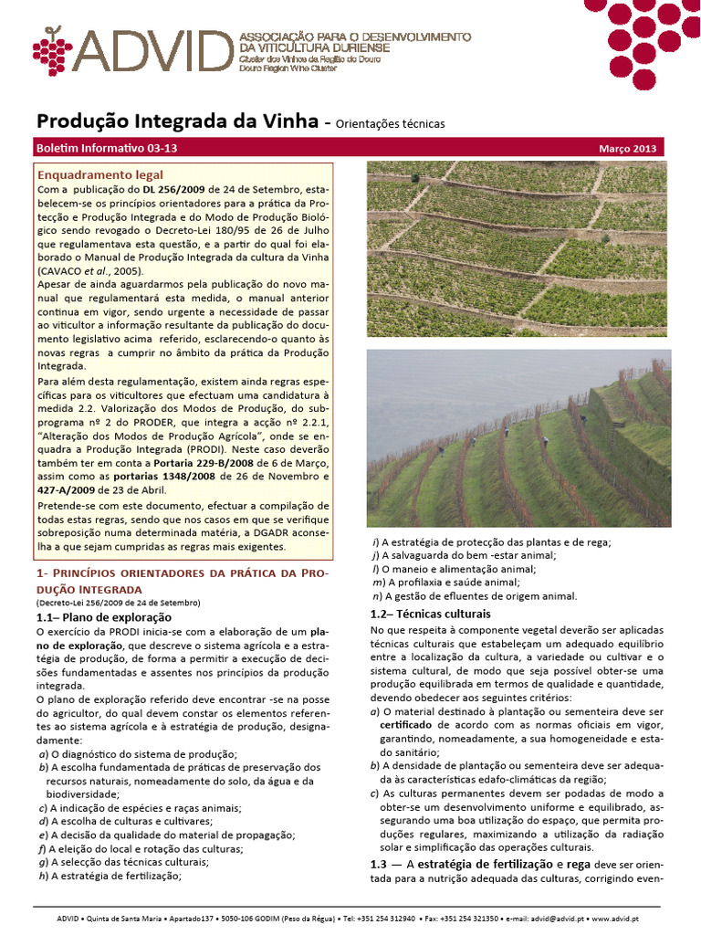 Produção Integrada Da Vinha-Orientações Técnicas | PDF | Agricultura ...