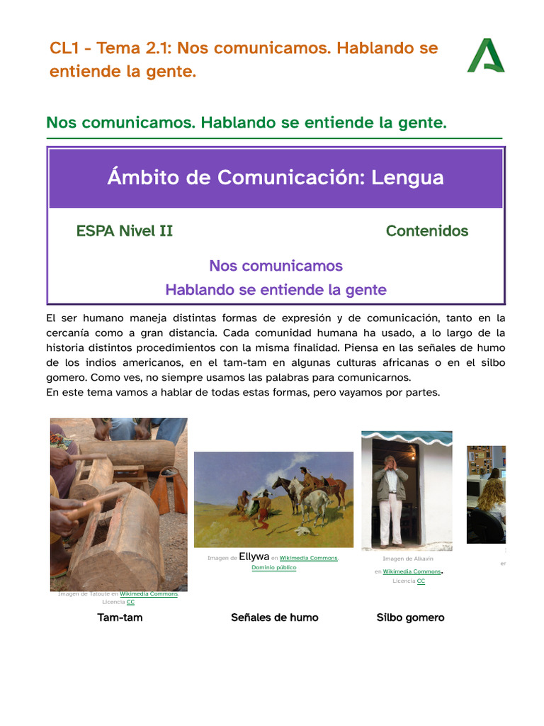 CL1 U2 Tema 2.1 Imprimible | PDF | Adverbio | Comunicación