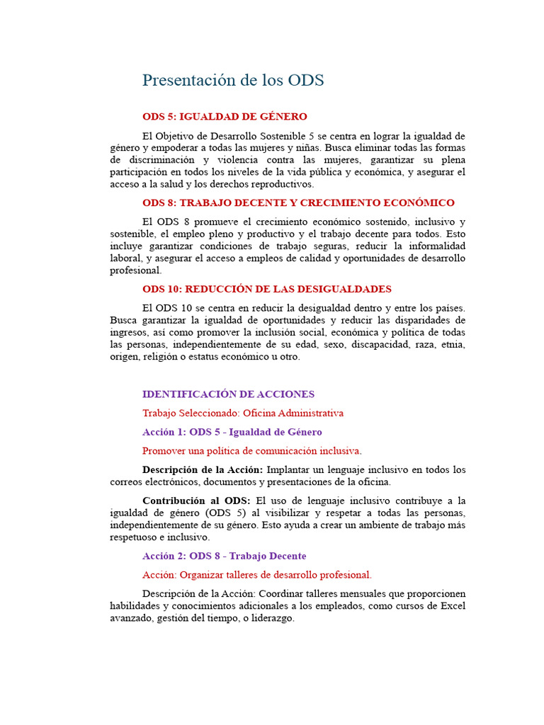 Presentación de Los ODS | PDF | Igualdad de género | Estudios de género