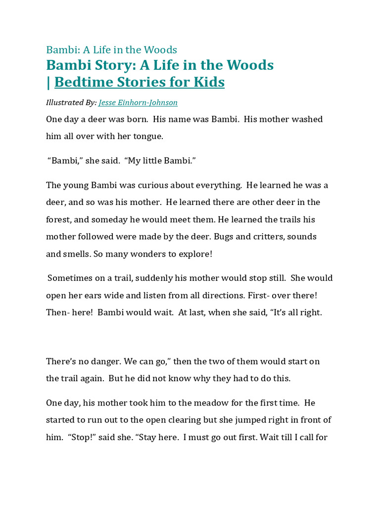 Bambi Story A Life in The Woods | PDF | Deer