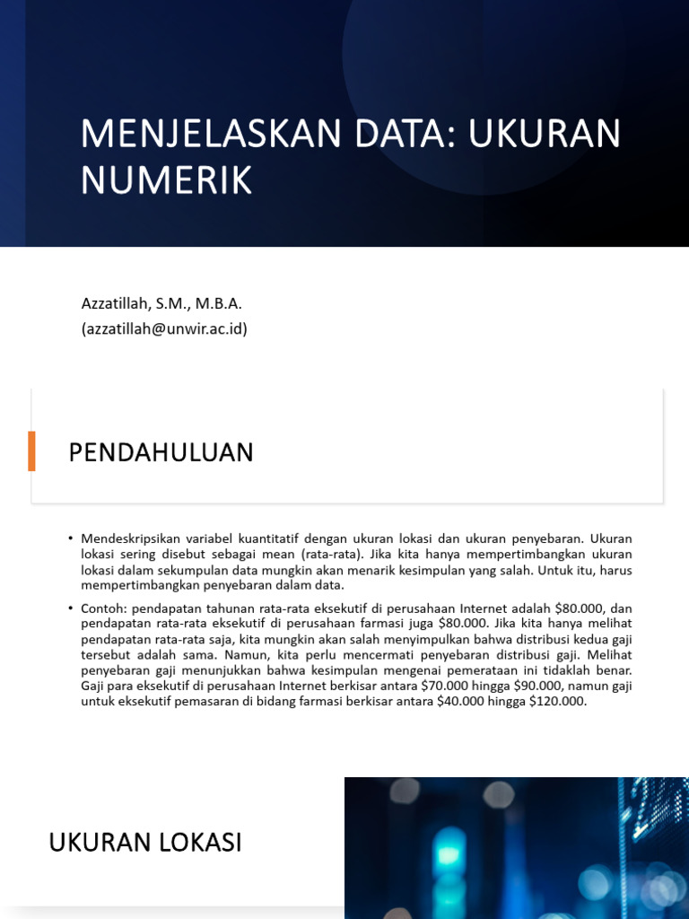 Ukuran Pemusatan Data Numerik Statistik | PDF