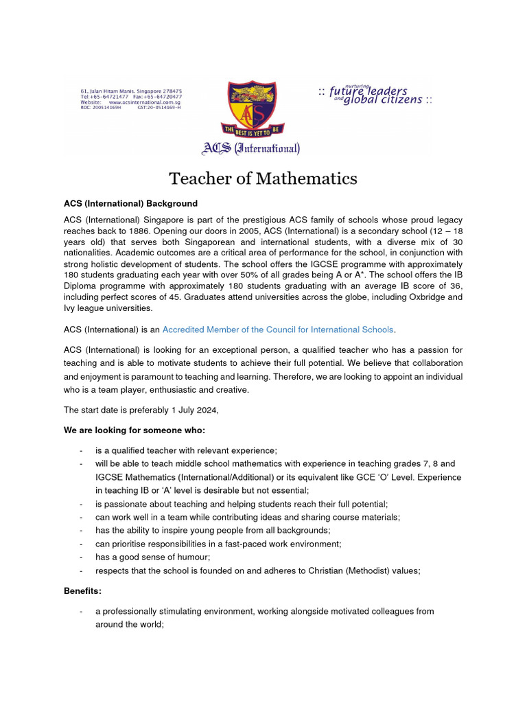 Teacher of Mathematics | PDF | Teachers | Behavior Modification