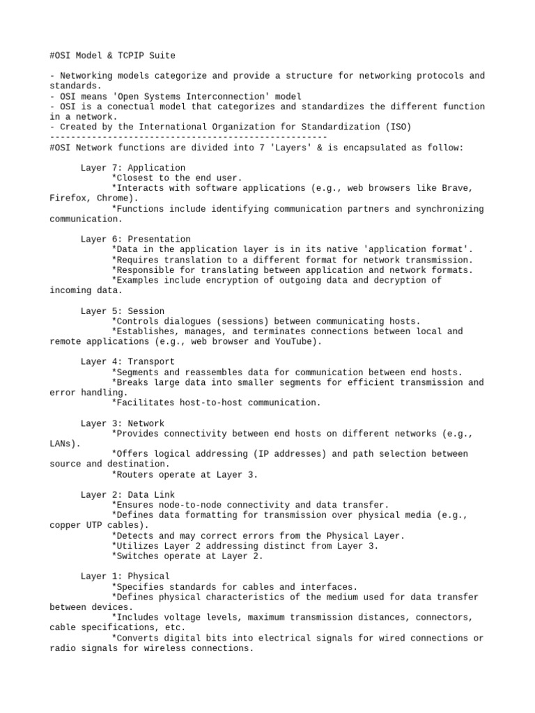 Day3 Osi Model And Tcp Ip Suite Pdf Osi Model Internet Protocol Suite