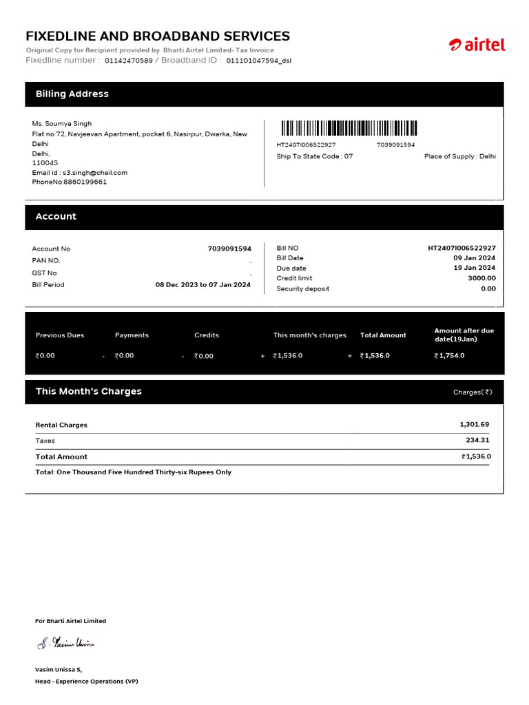 December Bill | PDF | Payments | Taxes