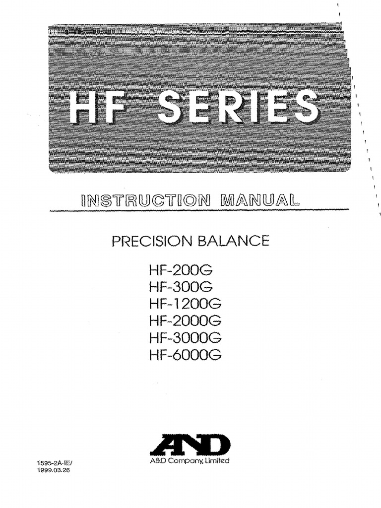 HF-G Series IM | PDF | Weight | Calibration