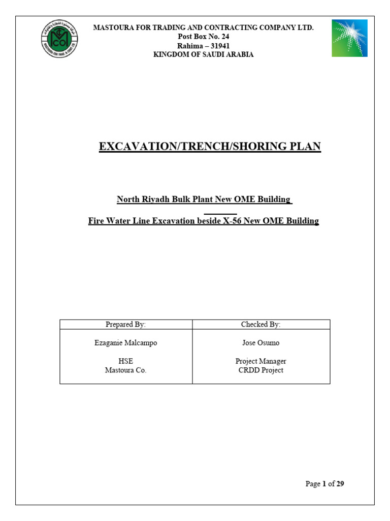 Excavation-Trench-Shoring Plan | PDF