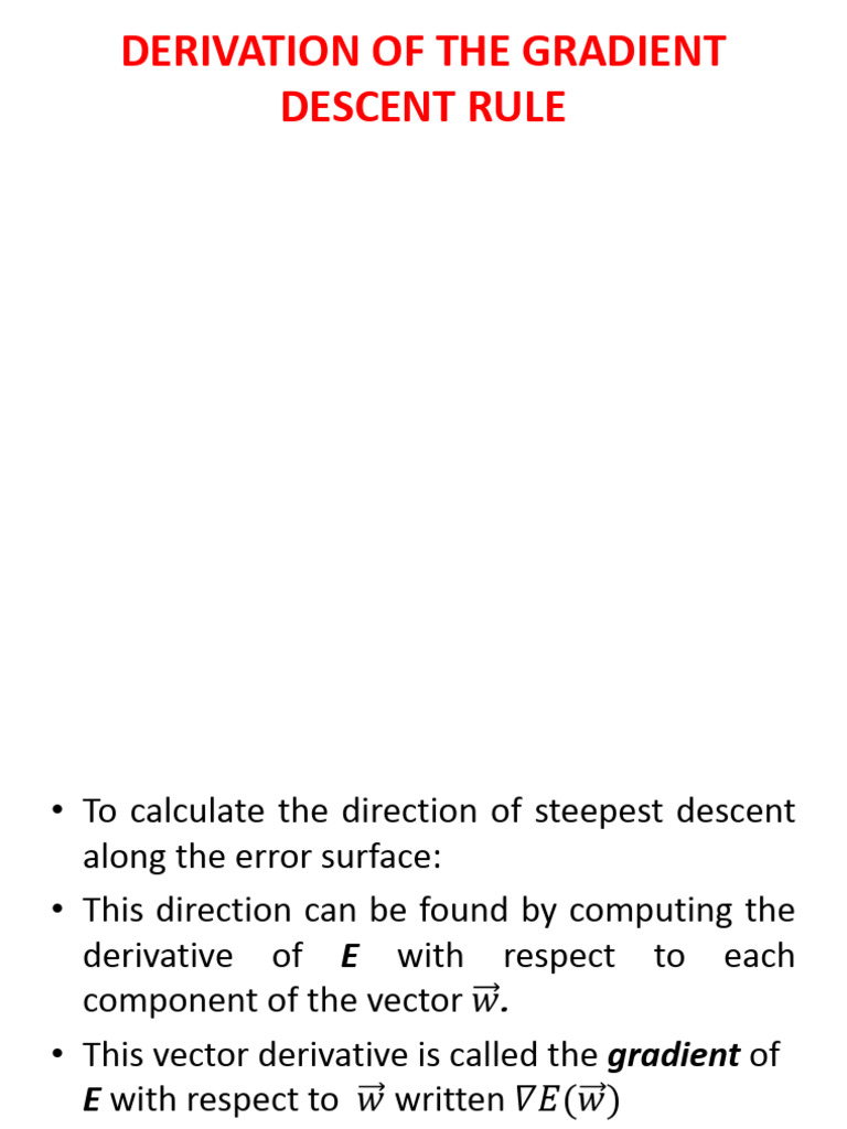 Derivation of The Gradient Descent Rule | PDF | Gradient | Applied Mathematics