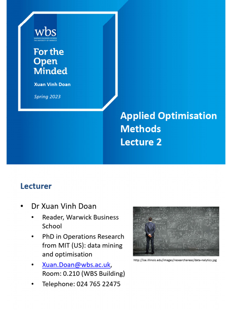 IB352 Warwick Wk2 - Lecture2 | PDF | Mathematical Optimization | Matlab