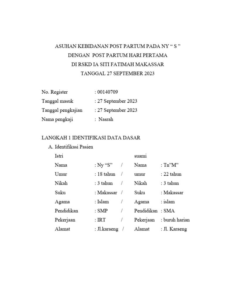 Asuhan Kebidanan Post Partum Pdf