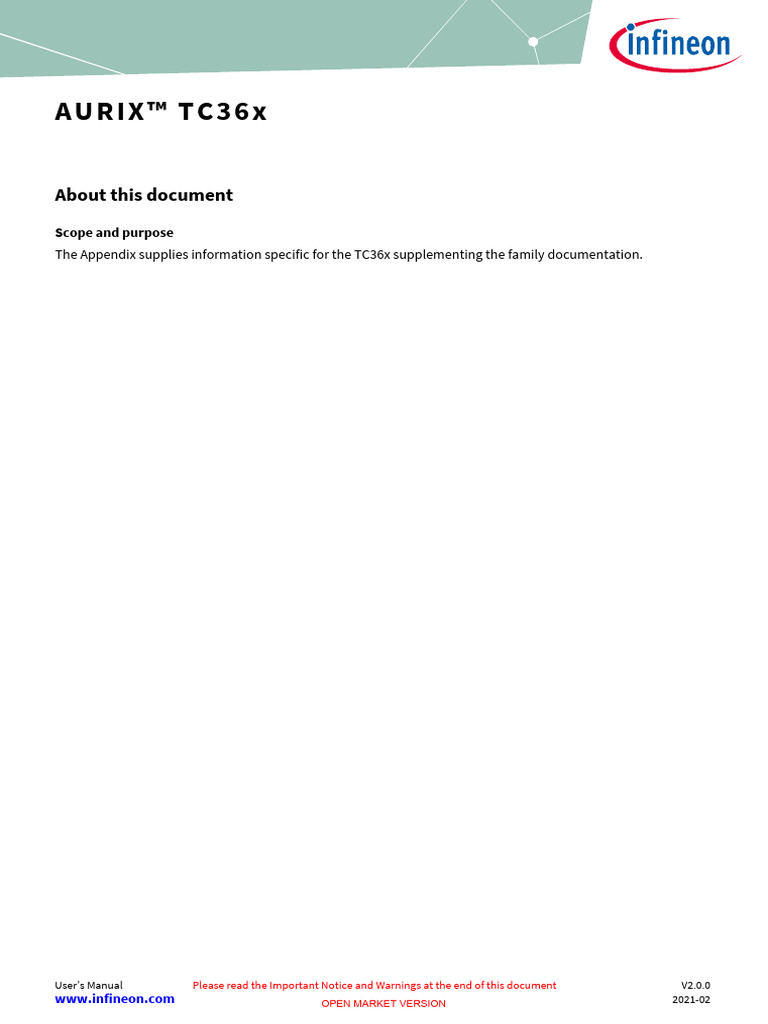 Infineon AURIX TC36x UserManual v02 00 en | PDF | Office Equipment ...