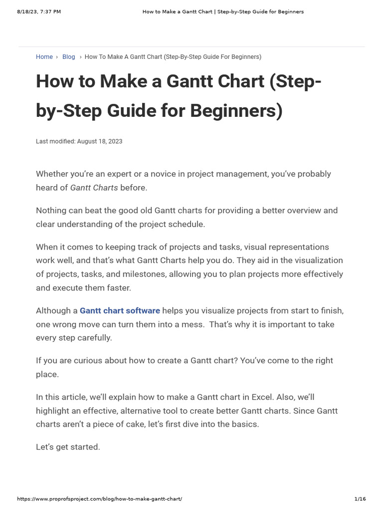 How to Make a Gantt Chart _ Step-by-Step Guide for Beginners | PDF ...