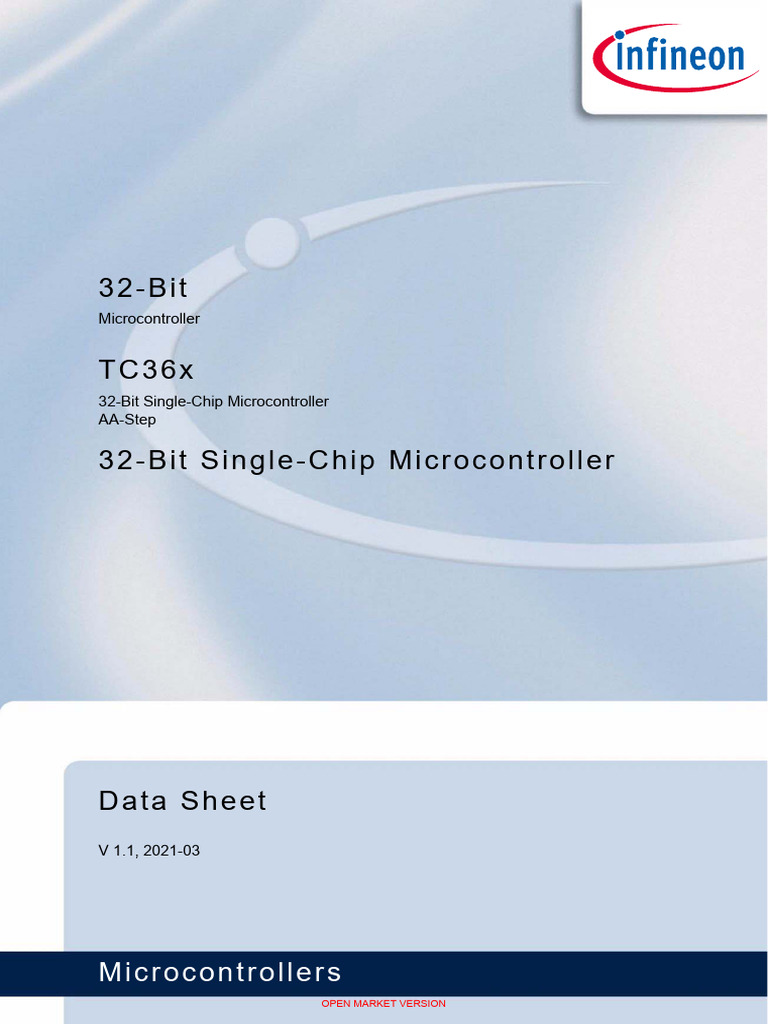 Infineon SAK TC36xDP DataSheet v01 - 01 EN | PDF | Computer Architecture | Electronics