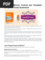 Contoh Proposal Bisnis Yang Benar Serta Struktur Membuatnya | PDF