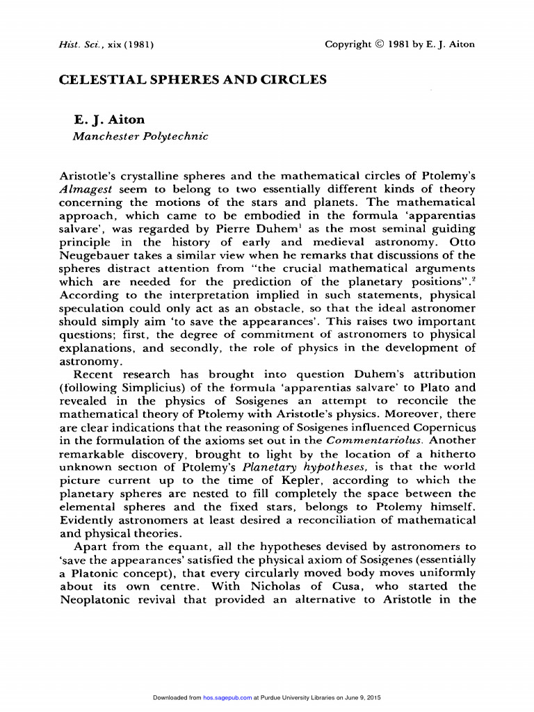 Aiton Celestial Spheres | PDF | Ptolemy | Astronomy