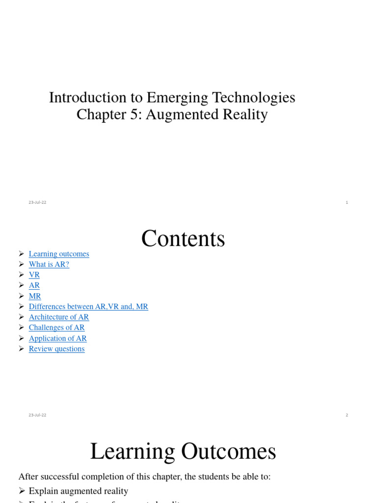 Chapter 5 AR New | PDF | Augmented Reality | Virtual Reality