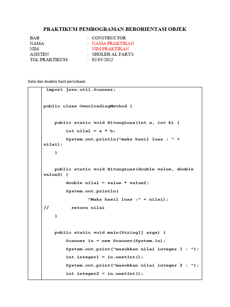 Overloading Method & Constructor | PDF