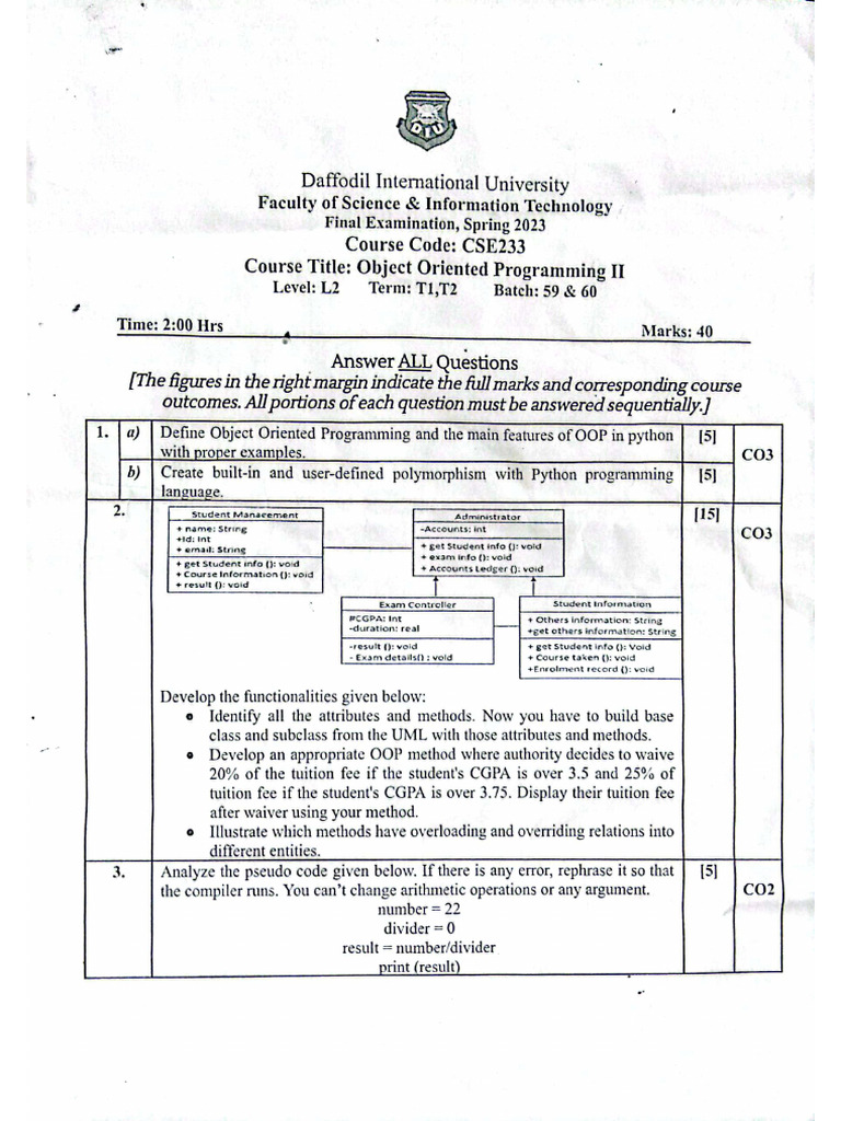 24-final-object oriented programming ii | PDF