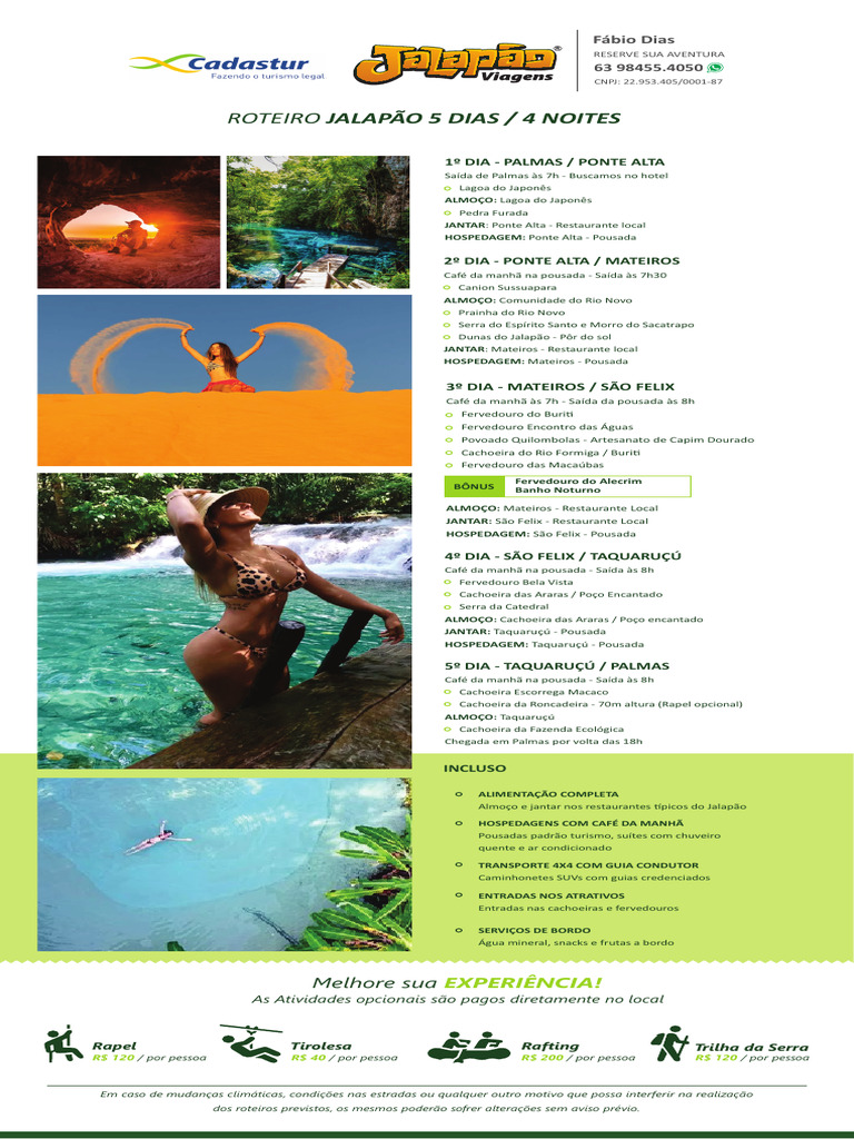 Roteiro 5 Dias Com Lagoa Do Japonês | PDF