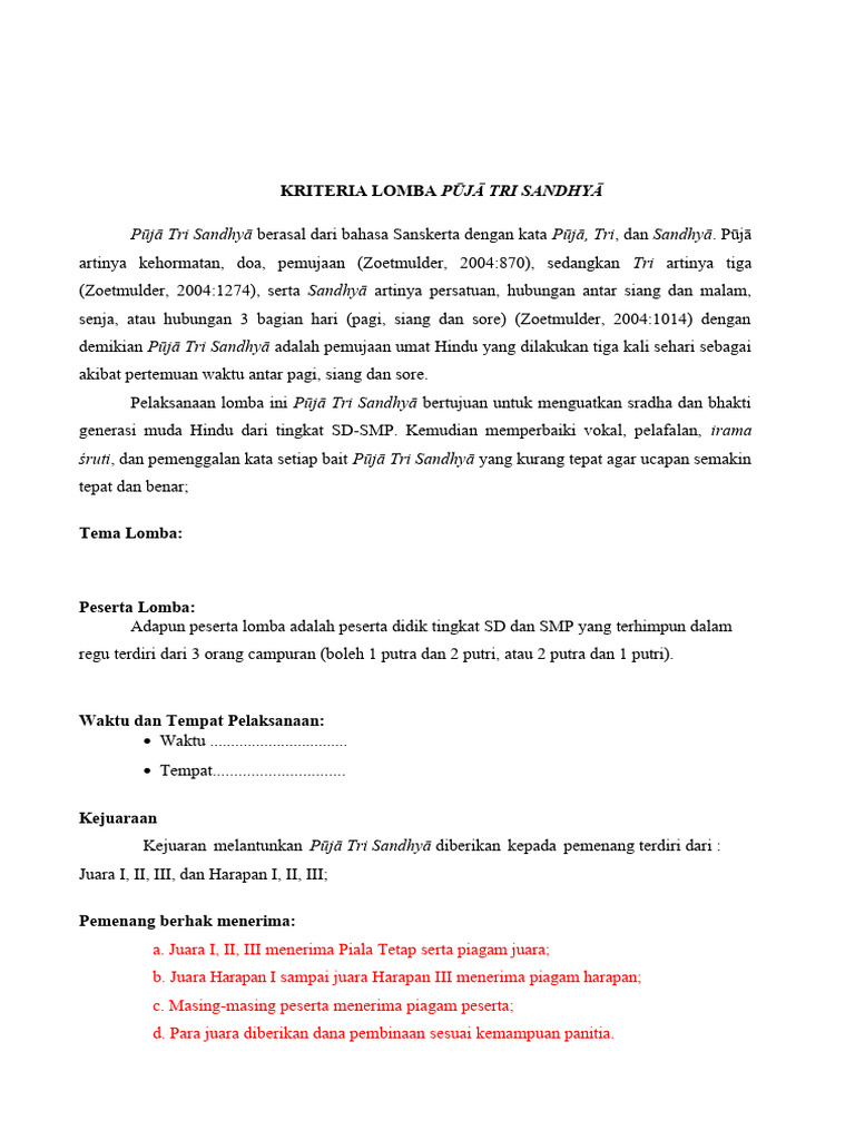 Juknis Tri Sandhya | PDF