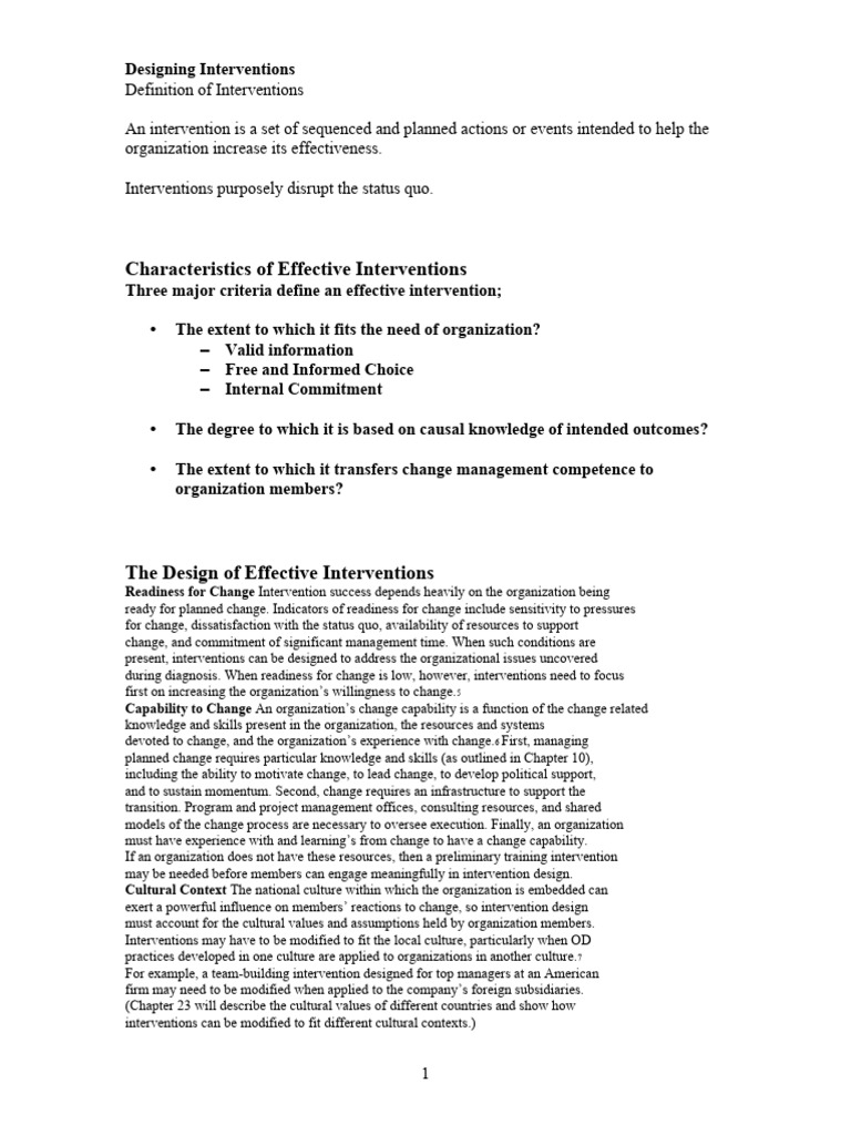 Designing Interventions | Download Free PDF | Strategic Management ...
