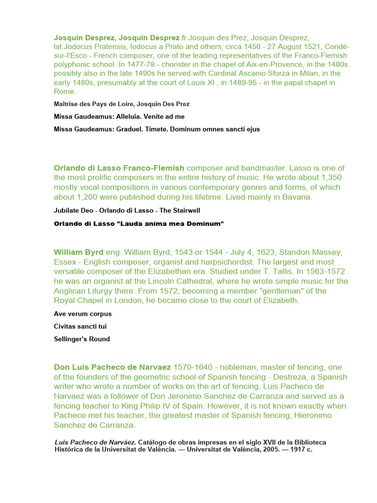 Make A List of The Most Important Forms From The Renaissance | PDF ...