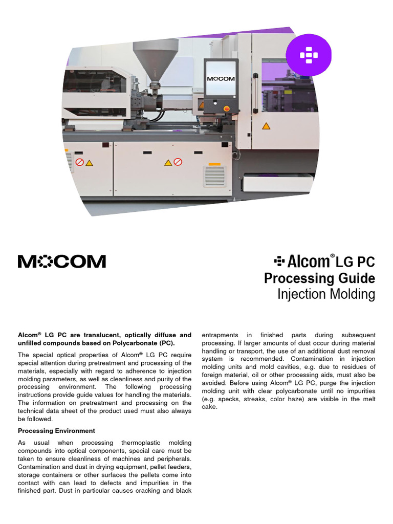 Processing Guide Alcom LG PC - EN | PDF | Temperature | Secondary Sector Of The Economy