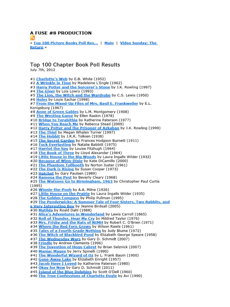Top 100 Books | Download Free PDF | Children's Literature | American ...