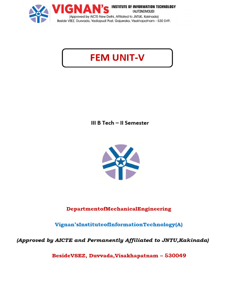 FEM Unit-5 | PDF | Eigenvalues And Eigenvectors | Normal Mode