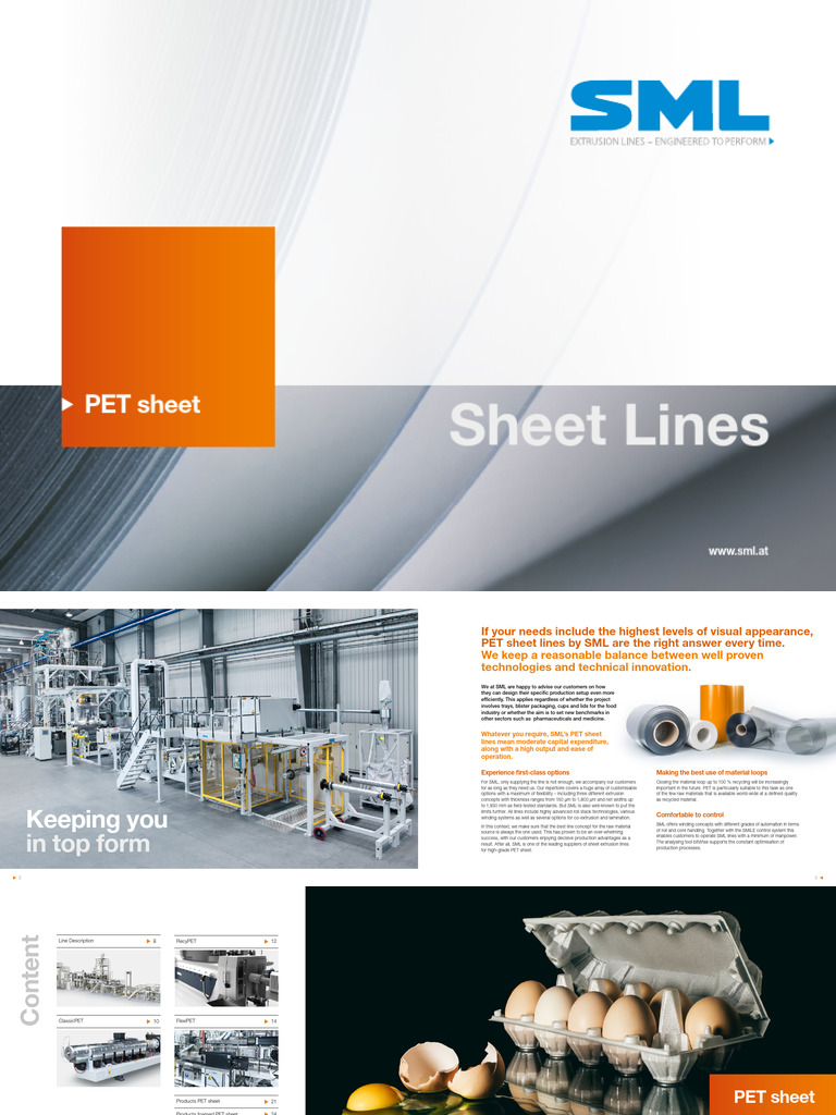 PET Sheet Extrusion Line Solutions | PDF | Extrusion | Sheet Metal