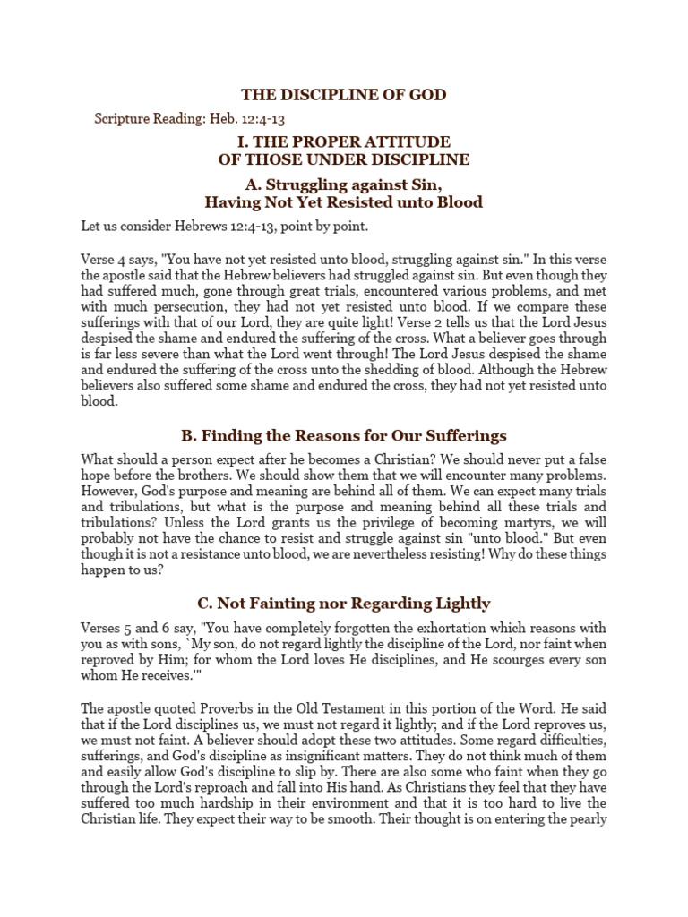Christian Discipline Explained | PDF | Disciplines | Jesus