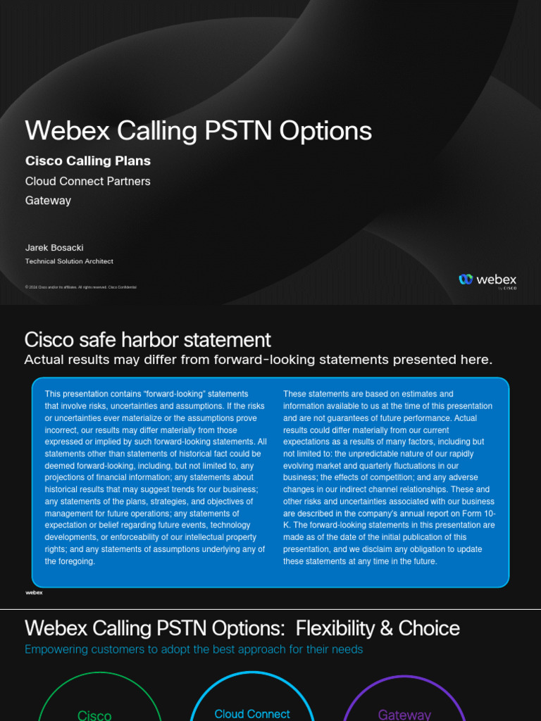 Cisco Webex Calling PSTN Options Overview | PDF | Public Switched ...