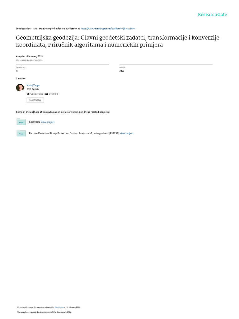 Geometrijska Geodezija | PDF