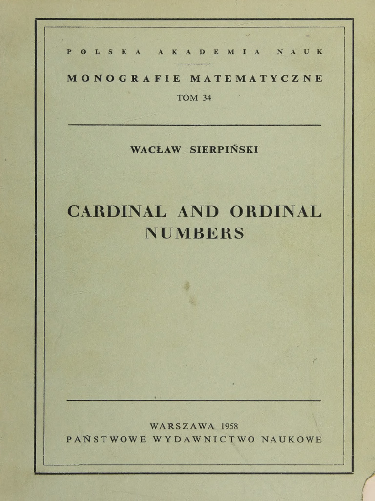 Cardinal and Ordinal Numbers | PDF | Function (Mathematics) | Set ...