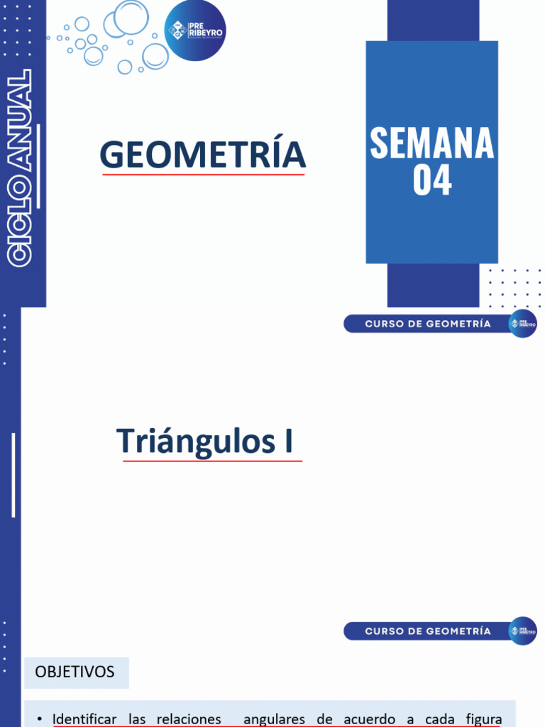 Ciclo Anual - Geometria Semana 04 | PDF | Triángulo | Geometría