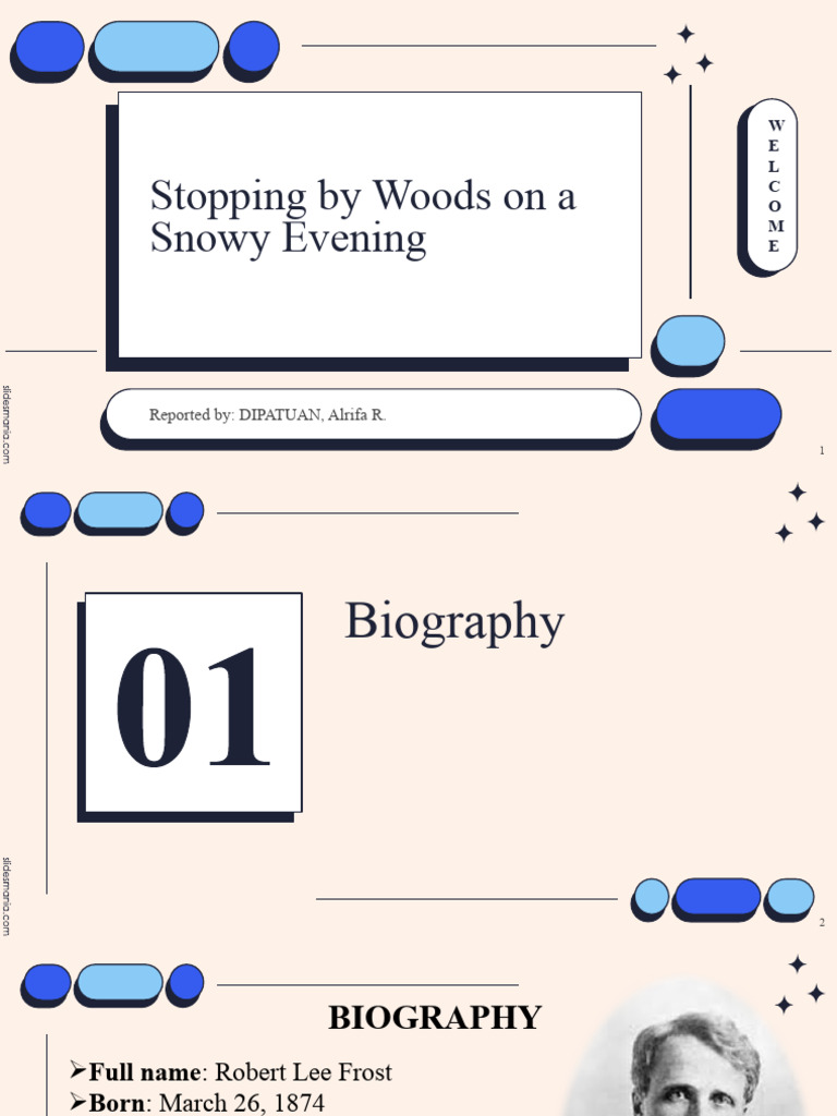 6 Stopping by Woods On A Snowy Evening Dipatuan | PDF | Poetry | Poems
