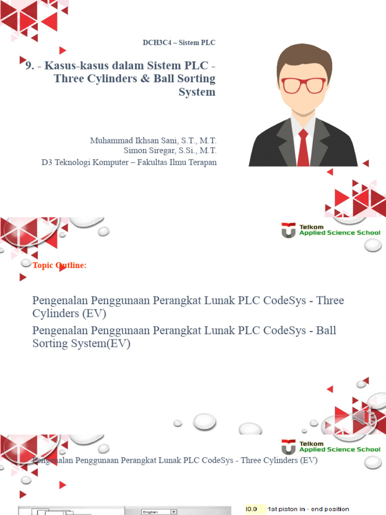 14 - Basic PLC - Kasus-Kasus Dalam Sistem PLC - Three Cylinders & Ball Sorting System | PDF