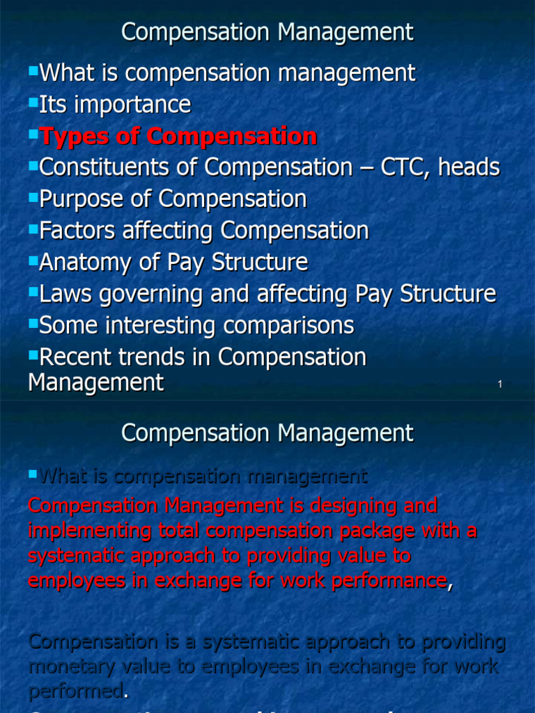 Compensation Management 23022022 | PDF | Compensation And Benefits ...