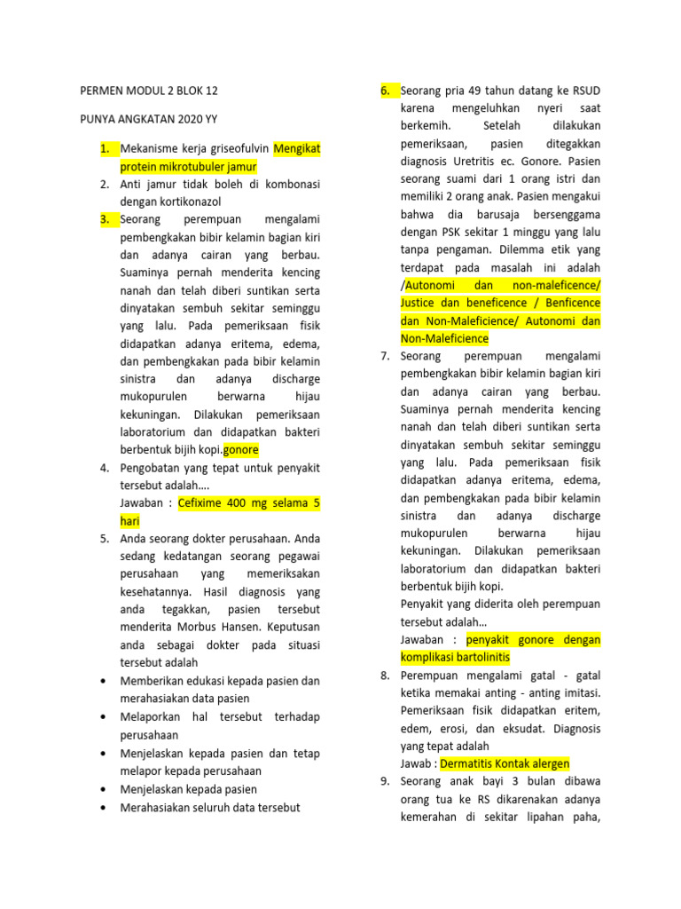 Permen Modul 2 Blok 12 | PDF