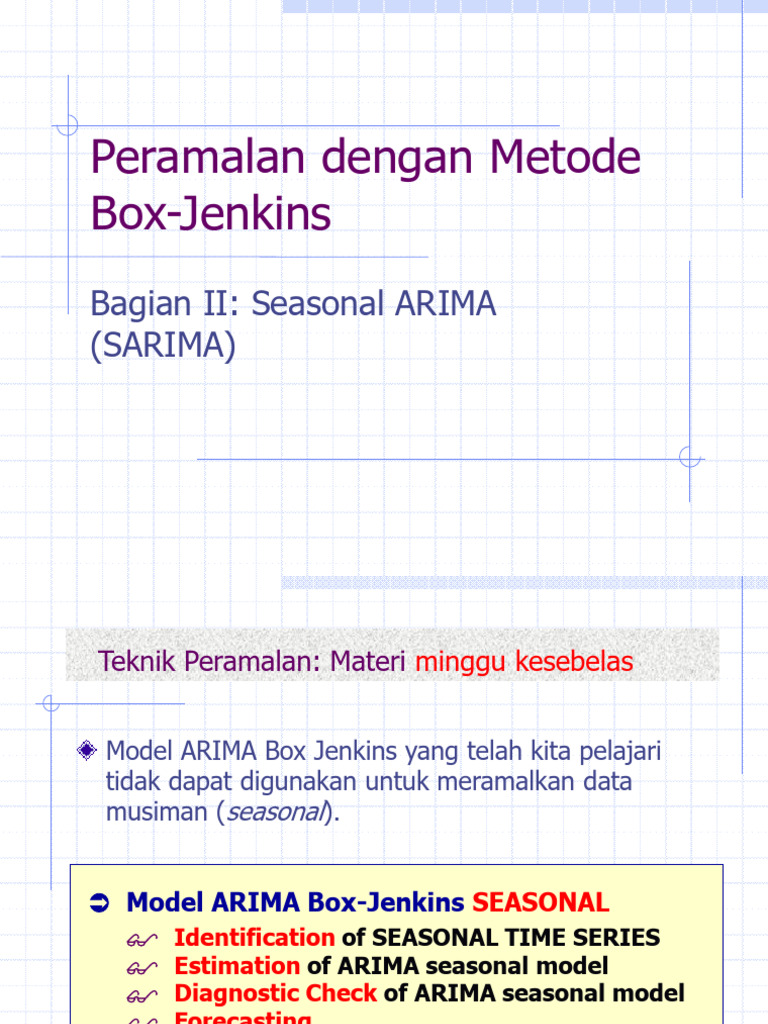P02 Sarima Pdf Autoregressive Integrated Moving Average