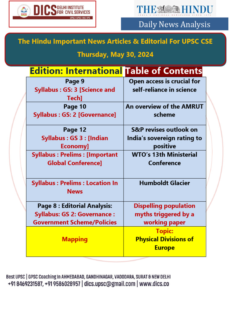 DICS English May 30 The Hindu Imp News Articles and Editorial | PDF ...