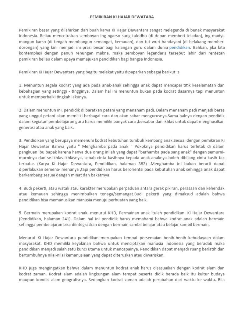 Pemikiran Pendidikan KHD | PDF