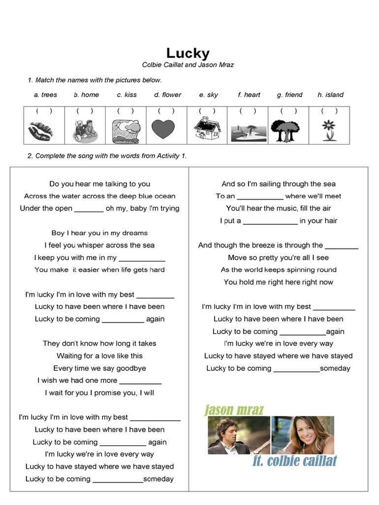 LUCKY SONG Activity For Teens and Kids | PDF