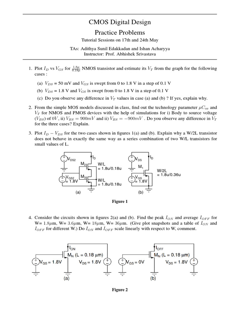 Problem Set-1 | PDF | Mosfet | Semiconductor Devices