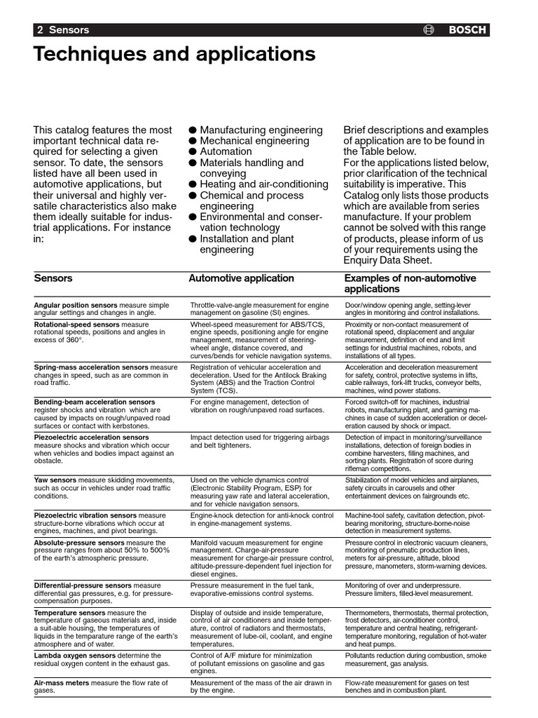 Sensors Generalinfo | PDF | Engines | Pressure Measurement