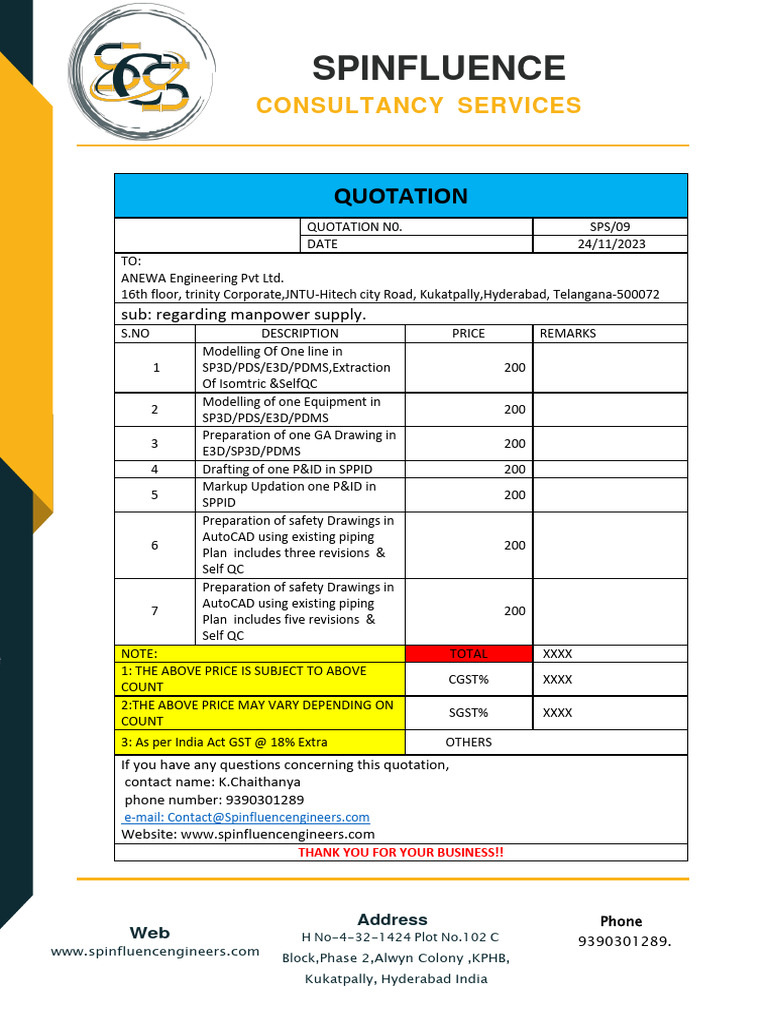 Quotation For Manpower | PDF | Technology & Engineering