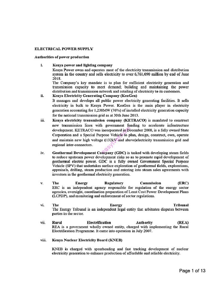 Electrical Power Supply | PDF